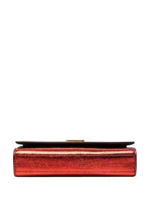 Saint Laurent Metallic Calfskin Monogram Kate Crossbody Bag - Red