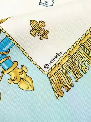 Hermès 1990-2007 Vue Du Carrosse De Galere La Reale Silk Scarf 90 Scarves - White