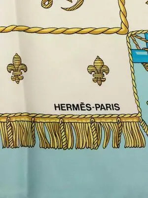 Hermès 1990-2007 Vue Du Carrosse De Galere La Reale Silk Scarf 90 Scarves - White