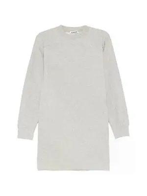 JIL SANDER Crewneck Long Sleeve Mini Dress - Grey