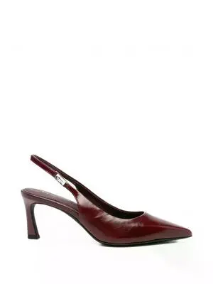 TAMARIS Slingback Leather Heeled Pumps - Red