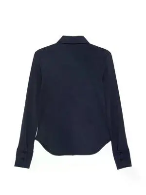 Closed Logo-embroidered Curved-hem Shirt