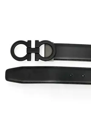 FERRAGAMO Gancini Buckle Leather Belt