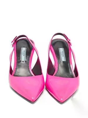 Prada Geometric Block Heel Slingback Pumps