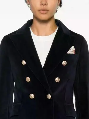 CIRCOLO 1901 Double-breasted Velvet Jacket - Blue