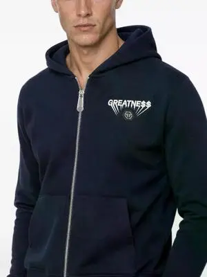 Philipp Plein Fleece Zip Hoodie - Blue