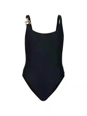 Moschino Heart Motif Charm Detail One-piece Swimsuit - Black
