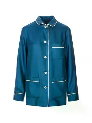 F.R.S FOR RESTLESS SLEEPERS Ceto Contrast-piping Shirt - Blue