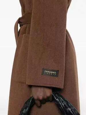 ERMANNO FIRENZE Belted Notch-lapel Coat