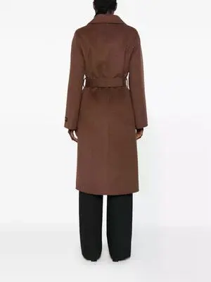 ERMANNO FIRENZE Belted Notch-lapel Coat - Brown