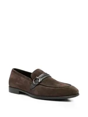 FERRAGAMO Gancini Suede Loafers