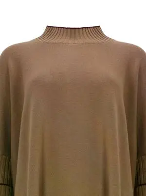 Herno Ribbed-knit Panelled Poncho