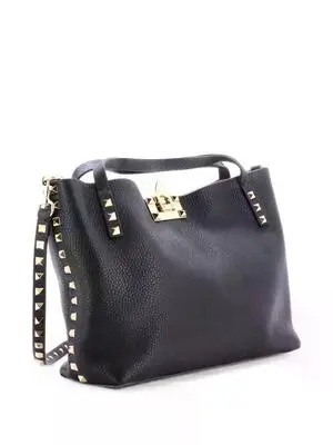 Valentino Garavani Rockstud Convertible Flip Lock Leather Small Tote Bag