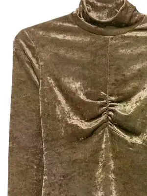 Just Cavalli Ruched Velvet-effect T-shirt