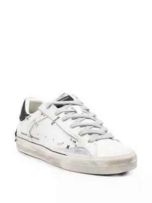 CRIME LONDON Deconstructed Stud-embellished Leather Sneakers