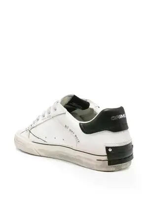 CRIME LONDON Deconstructed Stud-embellished Leather Sneakers