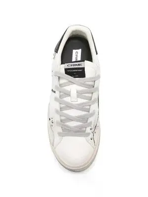 CRIME LONDON Deconstructed Stud-embellished Leather Sneakers