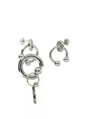 JUSTINE CLENQUET Dolly Asymmetric Earrings - Silver