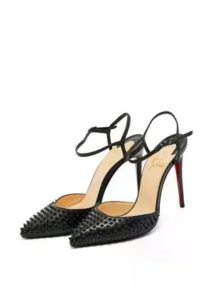 CHRISTIAN LOUBOUTIN Leather Spiked Ankle-strap Stiletto Pumps