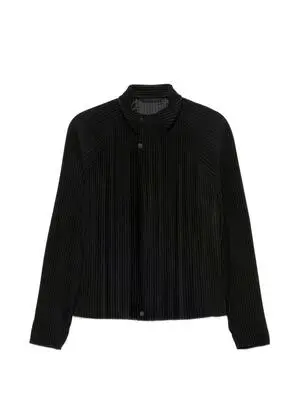 Issey Miyake High Neck Plissé Sweater - Black