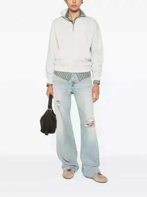 Maison Kitsuné Quarter-zip Fox-patch Sweatshirt