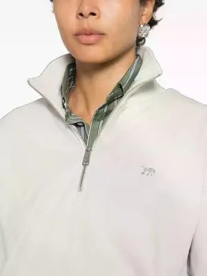 Maison Kitsuné Quarter-zip Fox-patch Sweatshirt