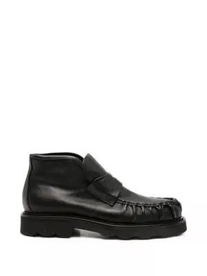 POMME D´OR Ruched Leather Ankle Boots