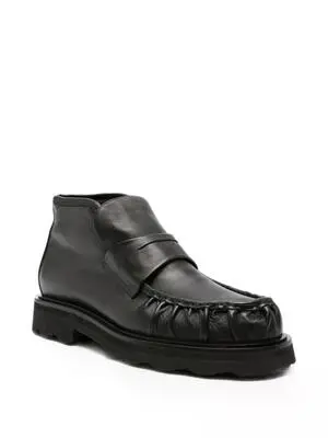 POMME D´OR Ruched Leather Ankle Boots