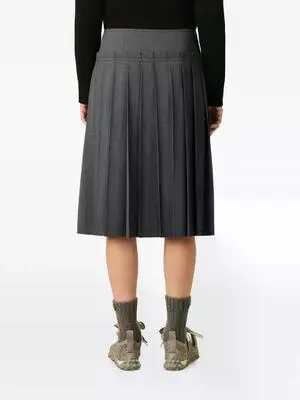 AMI Paris Midi Pleated Wool Skirt