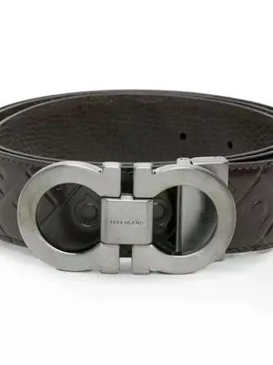 FERRAGAMO Gancini Monogram-embossed Belt