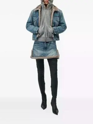 Alexander Wang Denim Jacket With Faux Mink Lining