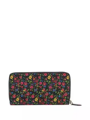 Givenchy 2016 Leather Floral Print Zip Around Wallet Long Wallets