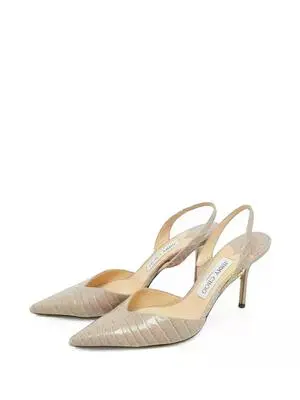 JIMMY CHOO Thandi Croc-embossed Mules