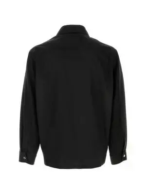 JIL SANDER Zip-up Wool Shirt - Black