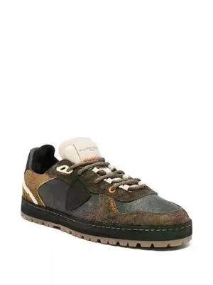 Philippe Model Panelled Leather Sneakers - Brown