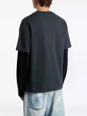 Palm Angels Logo-patch Layered-sleeve T-shirt