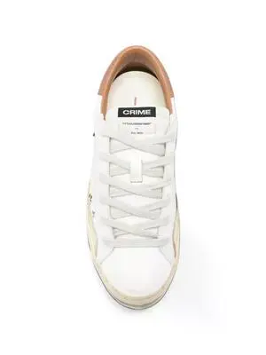 CRIME LONDON Distressed Star Patch Sneakers