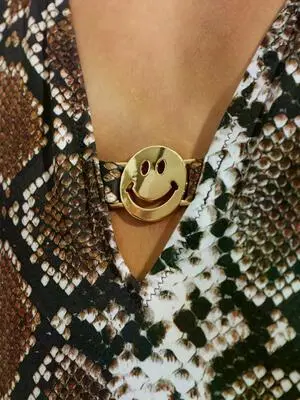 Moschino X Smiley Snake-print One-piece Swimsuit - Brown