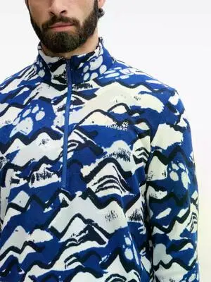 JACK WOLFSKIN Mountain Print Quarter-zip Pullover - Blue