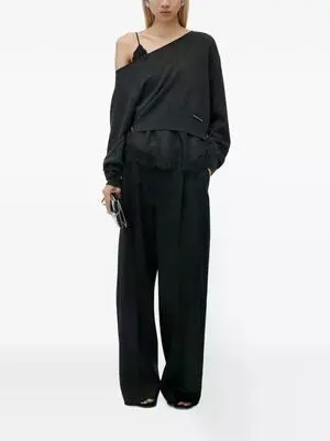 Alexander Wang Off-shoulder Lace-trim Sweater
