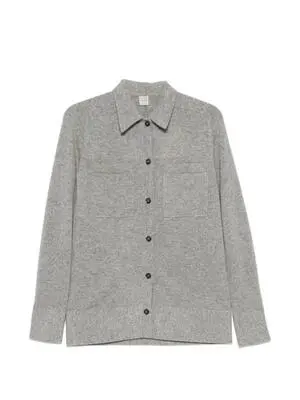 TOTEME TOTÊME Patch-Pocket Knitted Shirt Grey