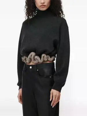 Alexander Wang Faux Fur Trim Turtlneck