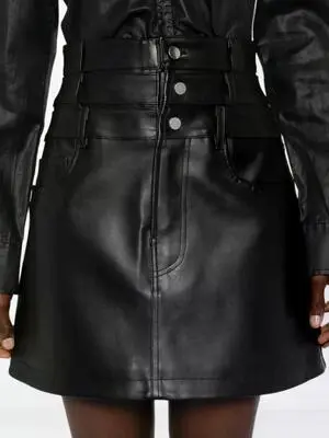 Viktor & Rolf Triple-layer Leather Mini Skirt