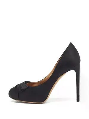 FERRAGAMO Satin Bow Detail Platform Pumps