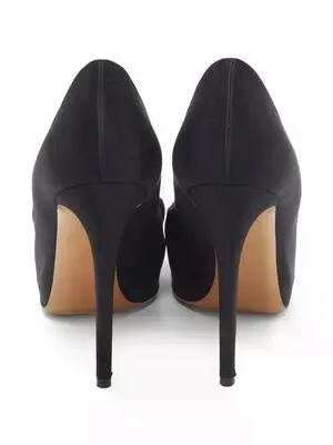 FERRAGAMO Satin Bow Detail Platform Pumps