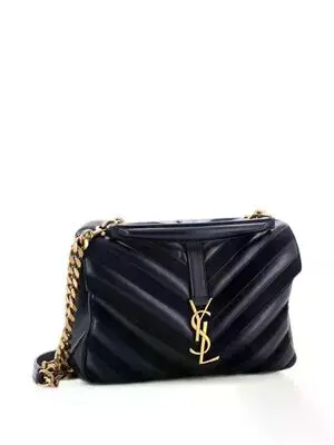 Saint Laurent Classic Monogram College Bag Matelasse Chevron Leather And Suede Medium Shoulder Bag