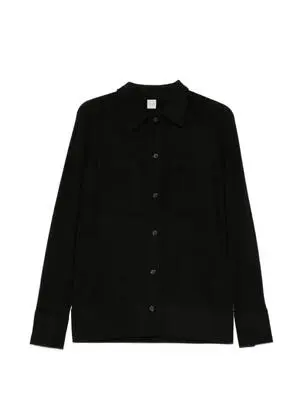 TOTEME Fine Knit Button-up Shirt - Black