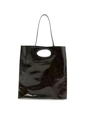 GHERARDINI Piattina Leather Tote Bag - Brown