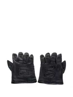 Gucci Leather Snake-embossed Gloves