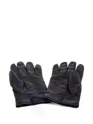 Gucci Leather Snake-embossed Gloves - Black